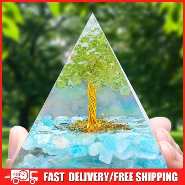 CRYSTAL ENERGY PYRAMID Tree of Mold Wealth Prosperity Heal Gem EUR 9,94 ...