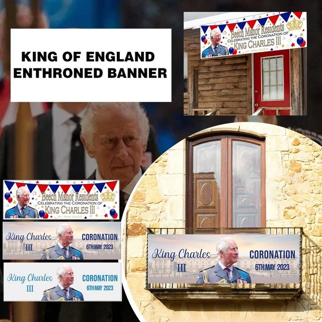 CORONATION FLAG OFFICIAL Logo King Charles III Emblem Souvenir ...