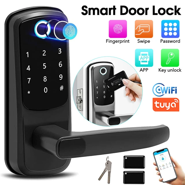 SMART DOOR LOCK Wifi Biometric Fingerprint Touch Password Digital ...