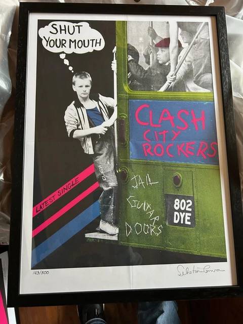 THE CLASH PUNK Poster Framed Signed By Original Designer Ltd Edition ...