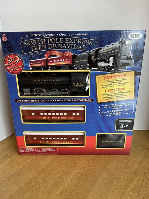 NORTH POLE EXPRESS Christmas Train Set Battery Powered 29 Pieces Extec ...