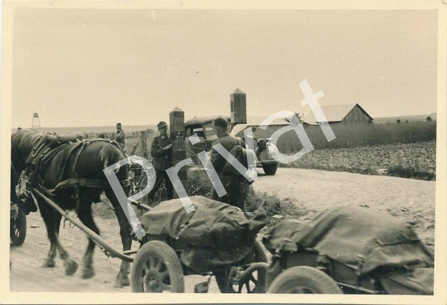 FOTO WKII 97.JÄGER-DIV. Spielhahnfeder Grenzübergang Russland Polen F1 ...