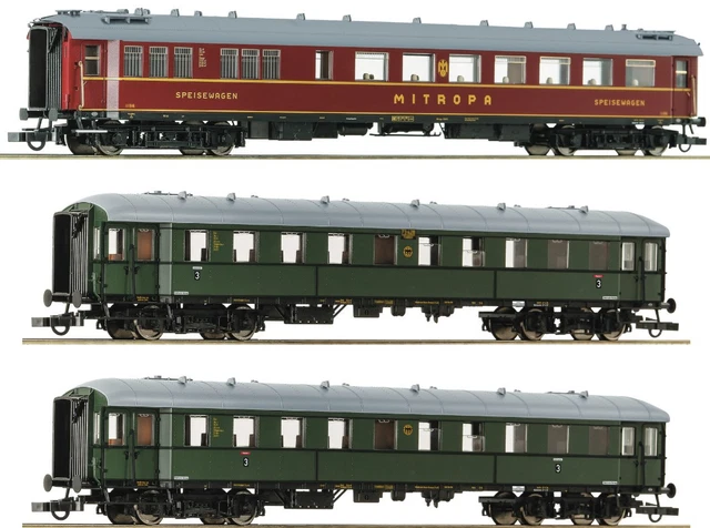 ROCO 6200057 SCALE Ho Set Three Carriages: Train Traditional Zwickau Dr ...