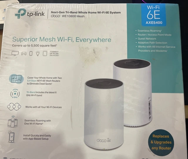 TP-LINK DECO AXE5400 XE75 Tri-Band Wi-Fi 6E Router Mesh System - White ...