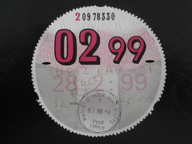 COLLECTABLE TAX disc from 1999 Ford °°°°°°°°°°°°°° £3.50 - PicClick UK