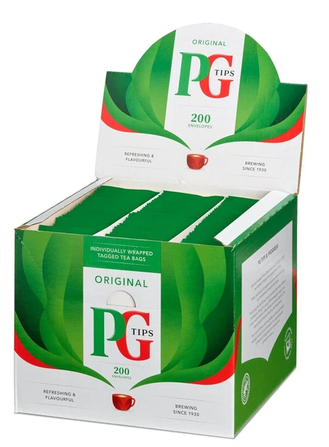 PG TIPS ORIGINAL Black Tea –200 Envelopes (400g) – Biodegradable Plant ...