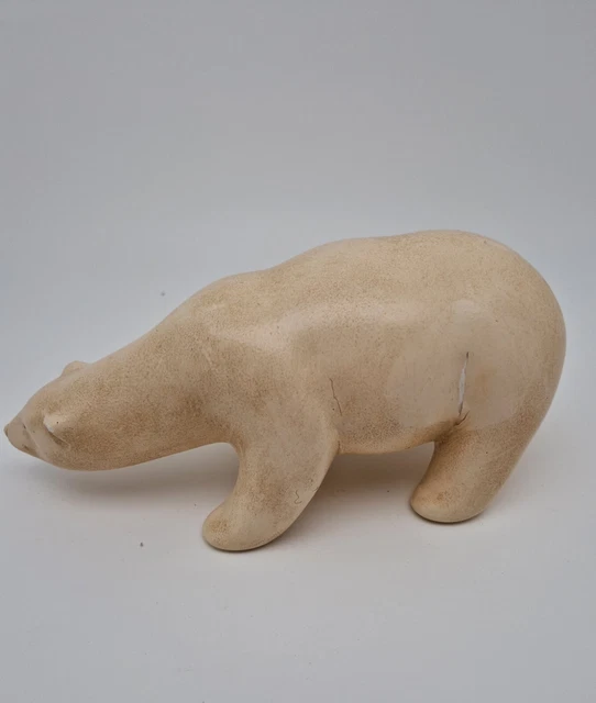 GROS OURS POLAIRE en Plâtre peint signé Patrick Verdier EUR 59,00 ...