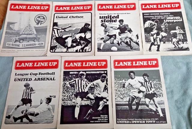 BUNDLE X SHEFFIELD United Lane Line Up Match Day Magazines 1971 £4.00 ...