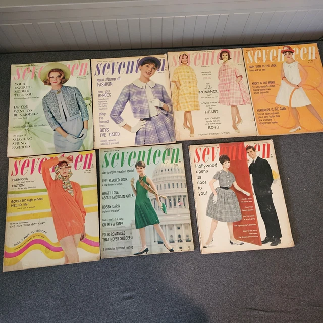 VINTAGE SEVENTEEN MAGAZINE Collection 1961 6 Issues Rare 1960s Fashion ...