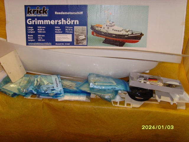 RC-REEDEMOTORSCHIFF & GRIMMERSHÖRN " von Krick angefangener Bausatz EUR ...