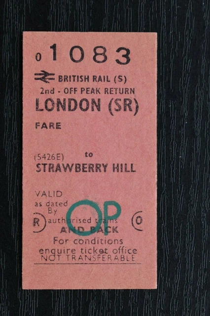 BRITISH RAILWAY TICKET LONDON to STRAWBERRY HILL No 1083 EUR 4,29 ...