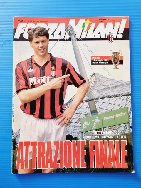 FORCE MILAN 5 Mai 1993 Affiches Savicevic Van Basten-Olimpyque ...