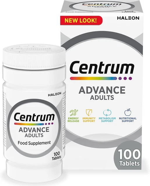 CENTRUM ADVANCE MULTIVITAMIN Tablets for Men and Women, 100 Tablets ...
