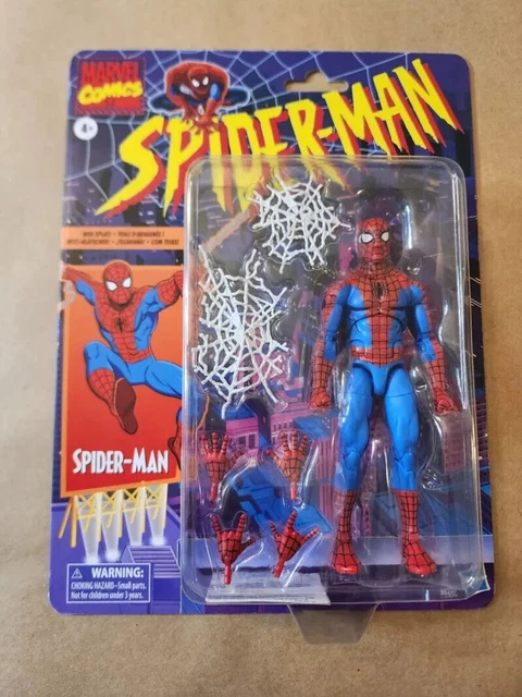 MARVEL LEGENDS RETRO Cardback Spider-Man Cel-Shading Comics 6" Action ...
