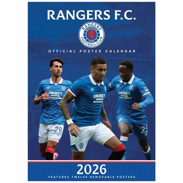 RANGERS FC A3 Calendar 2026 - Football - Month To View £13.98 - PicClick UK
