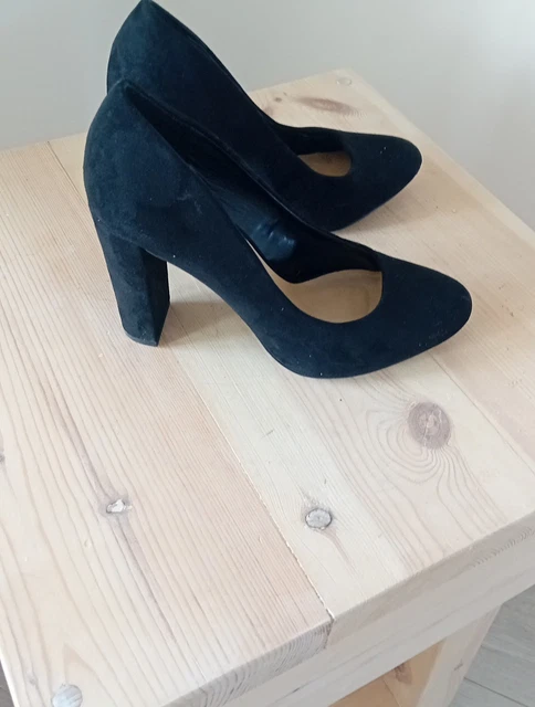 NEW LOOK HIGH Block Heels Size 6 Black Faux Suede £5.43 - PicClick UK