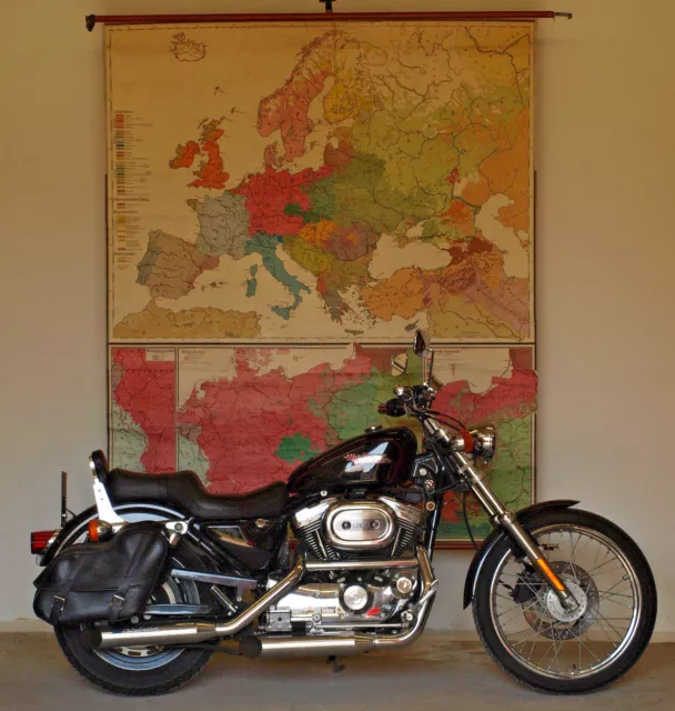 SCHOOL WALL MAP Languages Völkerkarte Europe ~ 1914 180x216 Vintage ...