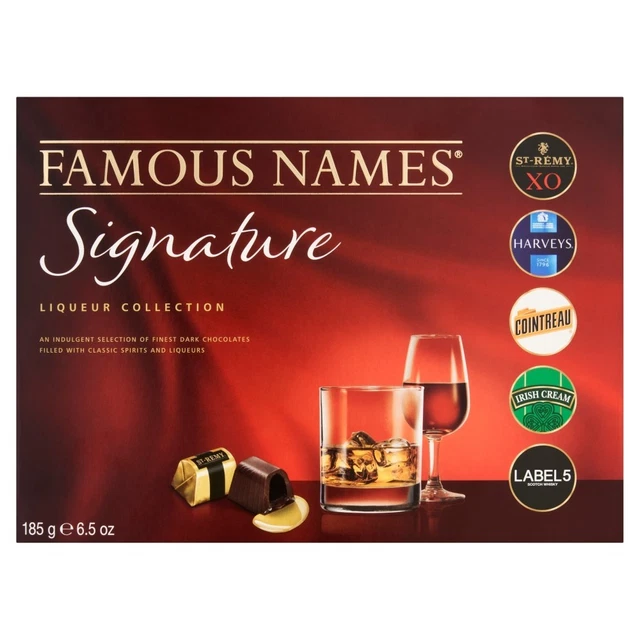 FAMOUS NAMES SIGNATURE Chocolate Liqueur Collection 185g £9.99 ...
