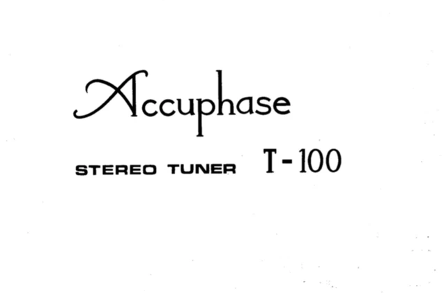 ACCUPHASE T-100 T-101 Schematic Service Manual Repair Schaltplan ...