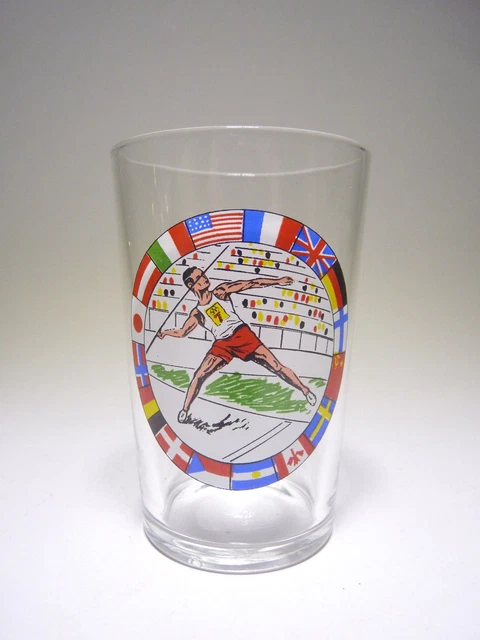 OLYMPIC GAMES OLYMPIADE Olympics - Vintage Souvenir Glass - Vmc Reims ...