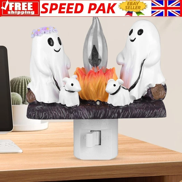 GHOSTS CAMPFIRE FLICKER Flame Halloween Lamp Cute Ghost Halloween Night ...