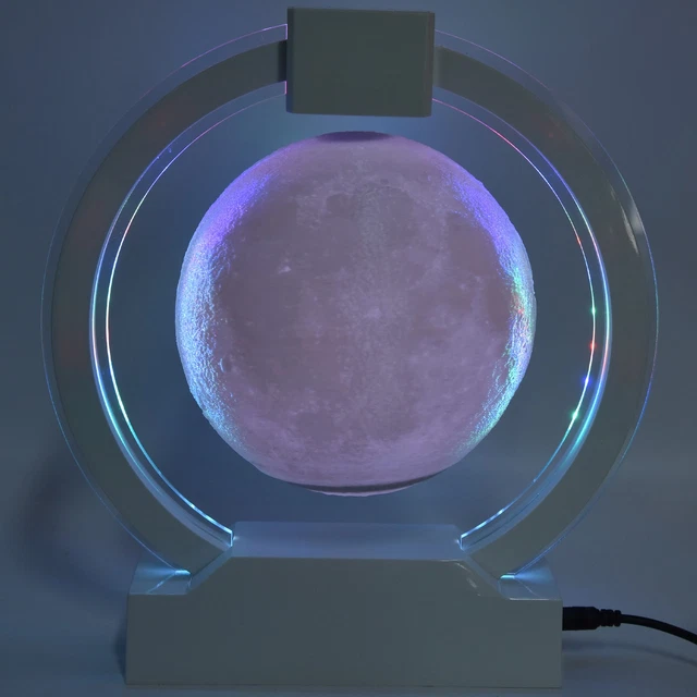 (US )MAGLEV MOON Lamp 3D Printed Night Light Magnetic Levitation Lamp ...