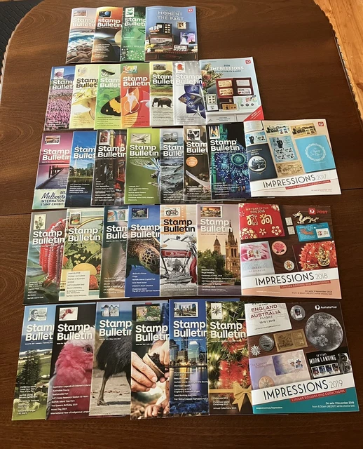 AUSTRALIAN STAMP BULLETIN magazines x 28 and x5 impressions 2015 - 2019 ...