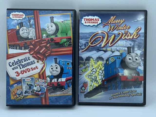 THOMAS & FRIENDS DVD Lot Celebrate With Thomas 3 DVD set & Merry Winter ...