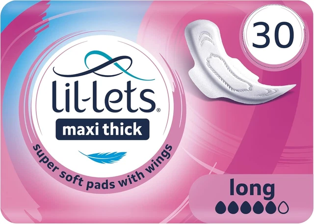 MAXI THICK PERIOD Pads X 30, Long Absorbency, with Wings, 1 Pack of 30 ...