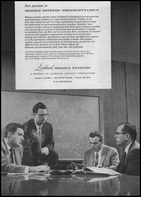 1957 LOCKHEED AIRCRAFT Palo Alto CA Photo Engineers Smoking Cigarettes ...