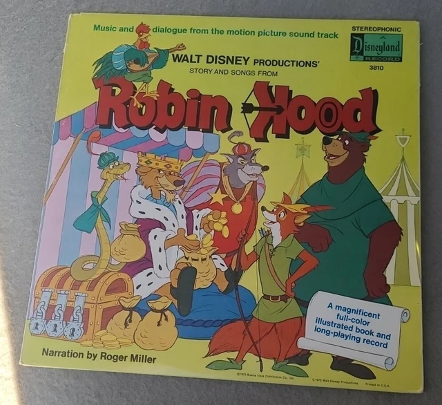 WALT DISNEY STORY And Songs From Robin Hood Disneyland Records LP 3810 ...