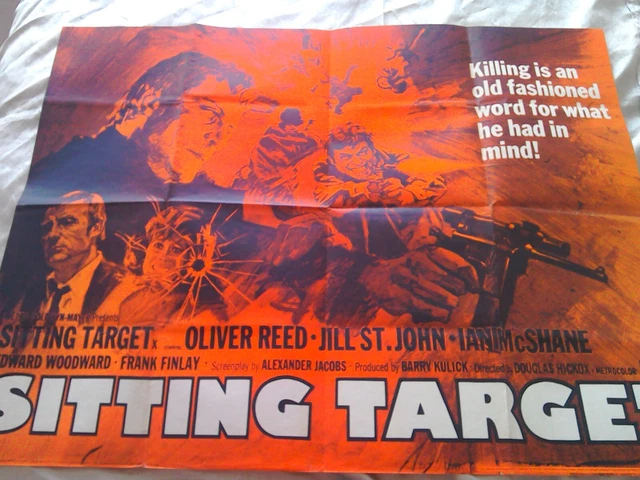 SITTING TARGET OLIVER Reed/Ian Mcshane Uk Quad Poster Good/Vg Condition ...