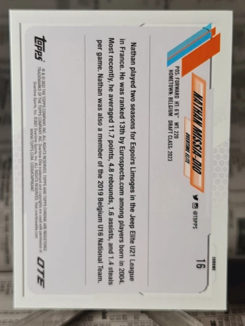 2021-22 TOPP CHROME OTE Elite Nathan Missia-Dio RC Silver RayWave ...