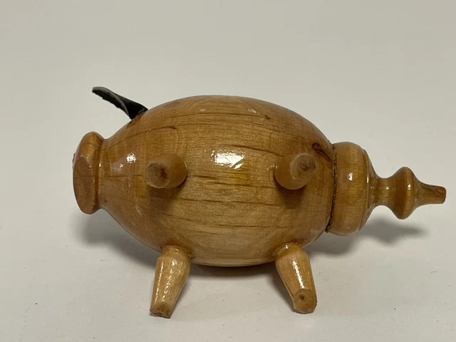 FIGURINE ERZGEBIRGE ÉPANDEUR de sel/poivre cochon 9 x 4 cm. État voir ...