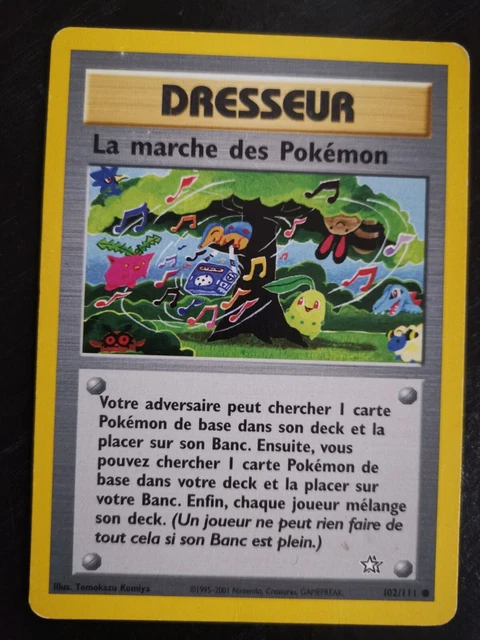 CARTE POKÉMON LA marche des Pokémon 102/111 Neo Genesis Français Bon ...