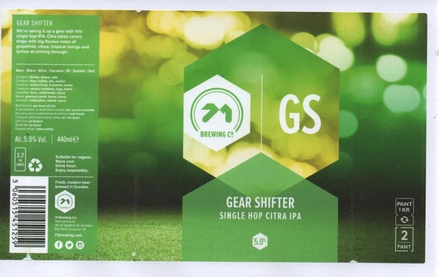 SCOTLAND - BEER Can Sticker Label - 71 Brewing Co., Dundee - Luminous ...