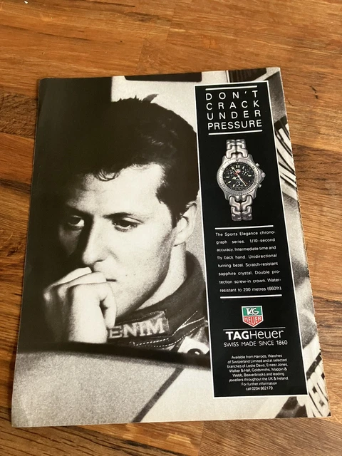 ORIGINAL TAG HEUER Michael Schumacher Advert Magazine Poster Man Cave ...