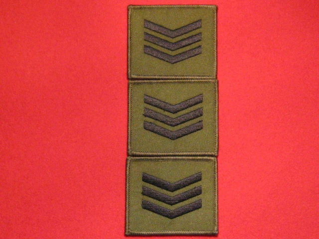 BRITISH ARMY SERGEANT Chevrons Sgt Rank Badges Set Of 3 Brand New £5.90 ...
