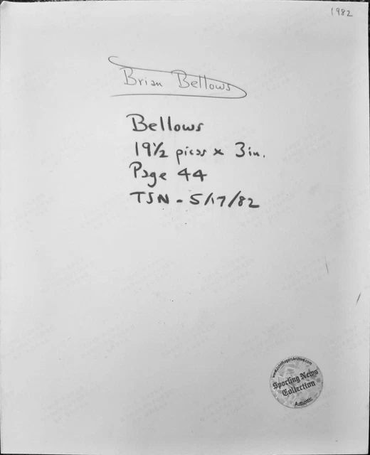 1982 TYPE 1 Photo Brian Bellows Kitchener Rangers Oha Nhl Hockey ...