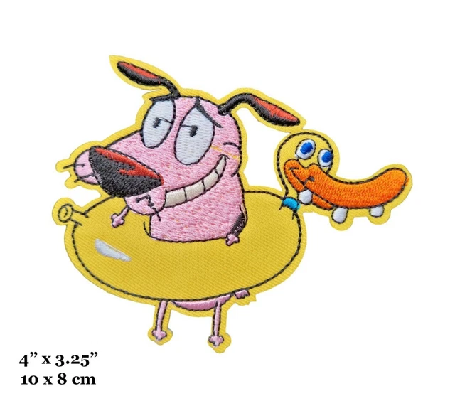 COURAGE THE COWARDLY Dog Cartoon Character Duck Float Embroidered Iron ...