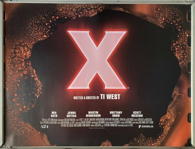 CINEMA POSTER: X 2022 (Quad) Mia Goth Jenna Ortega Ti West Brittany Snow EUR 36,99 - PicClick IT