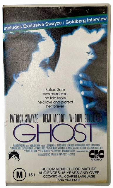 GHOST PATRICK SWAYZE Demi Moore VHS Video Cassette Tape Clear Small Box ...