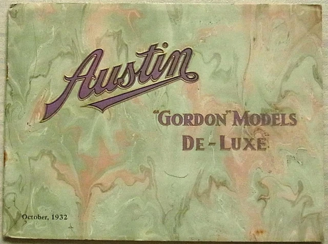 AUSTIN GORDON MODELS DE LUXE Car Sales Brochure 1933 FALCON Arrow PIXE ...