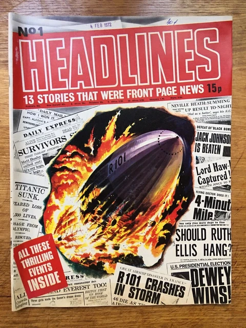 HEADLINES MAGAZINE NO.1 - 1971 - Mussolini Titanic Gold Rush Four ...