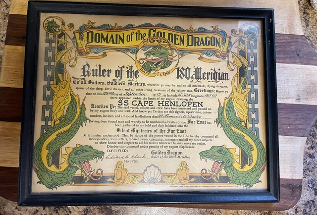 DOMAIN OF THE Golden Dragon Certificate 1945 - Ss Cape Henlopen £19.18 ...