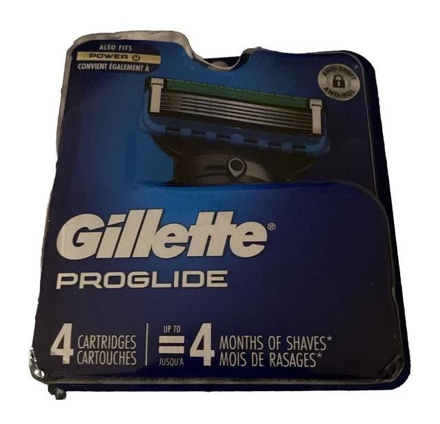 GILLETTE PROGLIDE MENS Razor Blade Refill Cartridges 4 ct Brand New ...