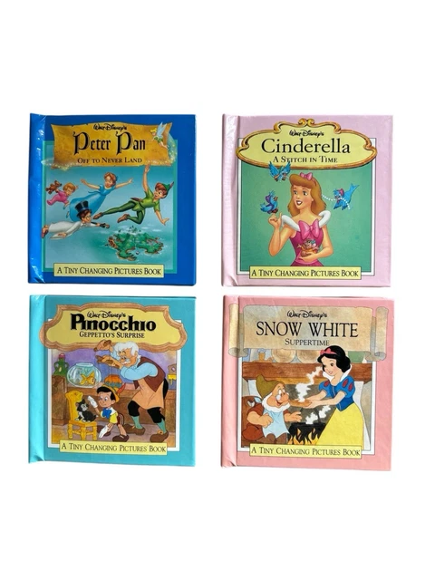DISNEYS A TINY Changing Pictures Books Cinderella Peter Pan Pinocchio ...