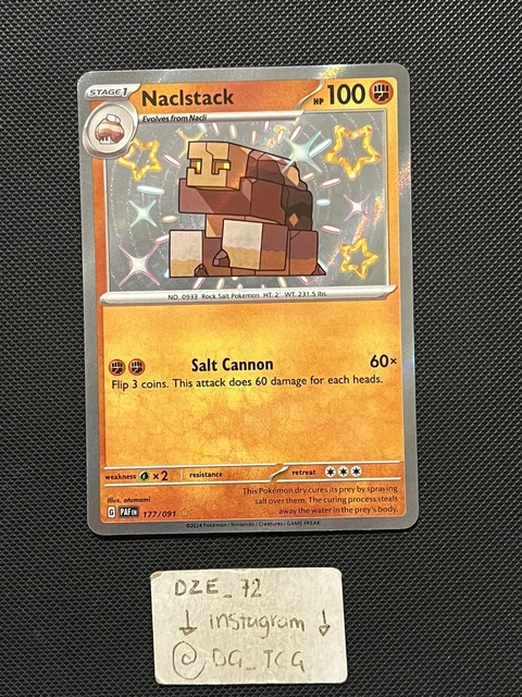 POKEMON PALDEAN FATES - Naclstack - 177/091 - Shiny Holo Rare - M/NM ...
