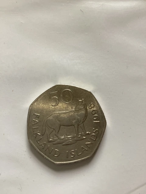 FALKLANDS ISLANDS 1998 warrah fox 50 pence coin £2.99 - PicClick UK