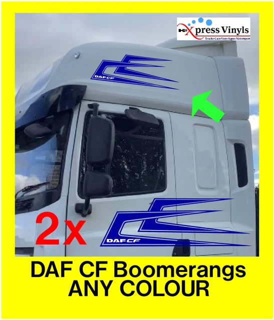 VOLVO SCANIA DAF Boomerang truck roof decals x 2. graphics stickers ANY ...